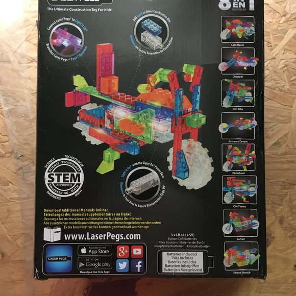Laser Pegs | Toys | New Laser Pegs Chopper 8 In Led Light Up Building ...
